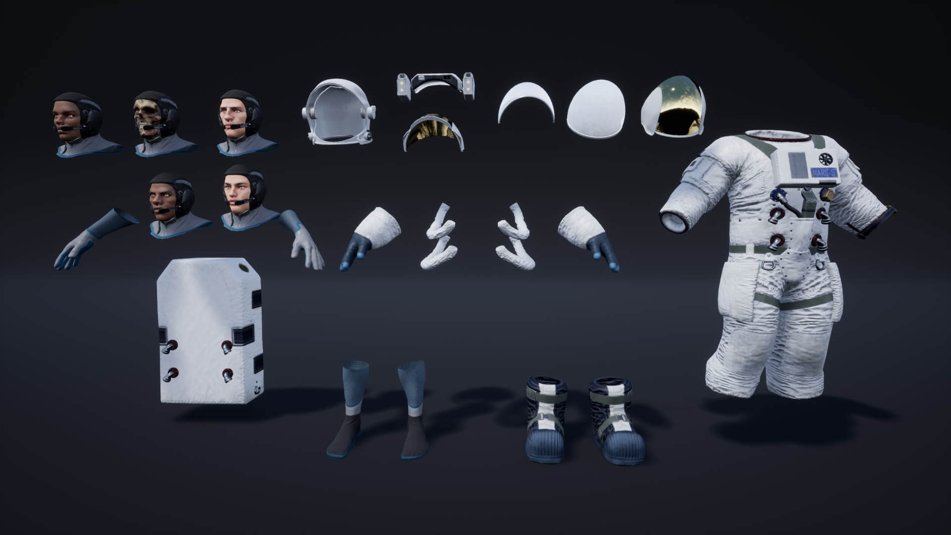 Astronauts Characters Pack - 3D Model by Maksim_Bugrimov