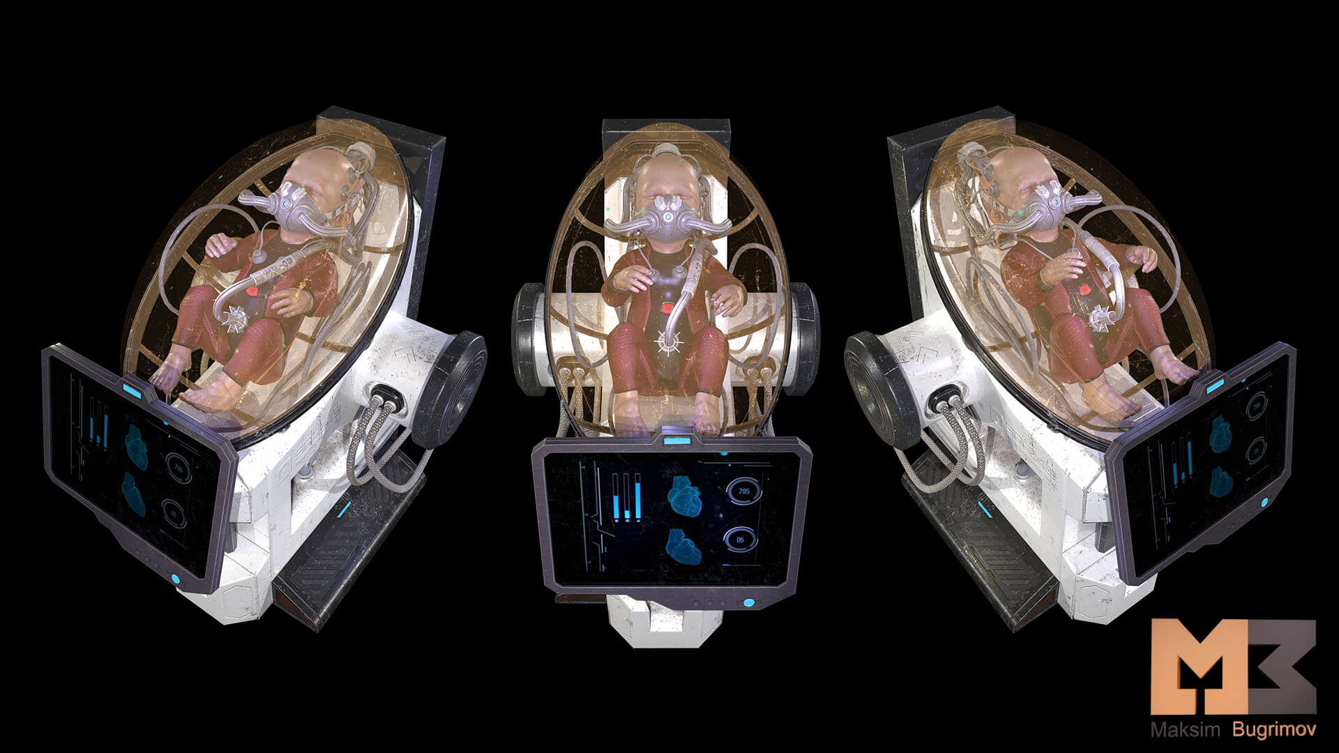 Baby in Capsule - 3D Model by Maksim_Bugrimov