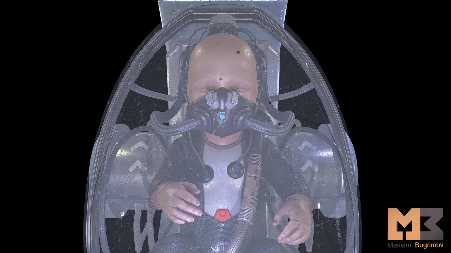 Baby in Capsule - 3D Model by Maksim_Bugrimov