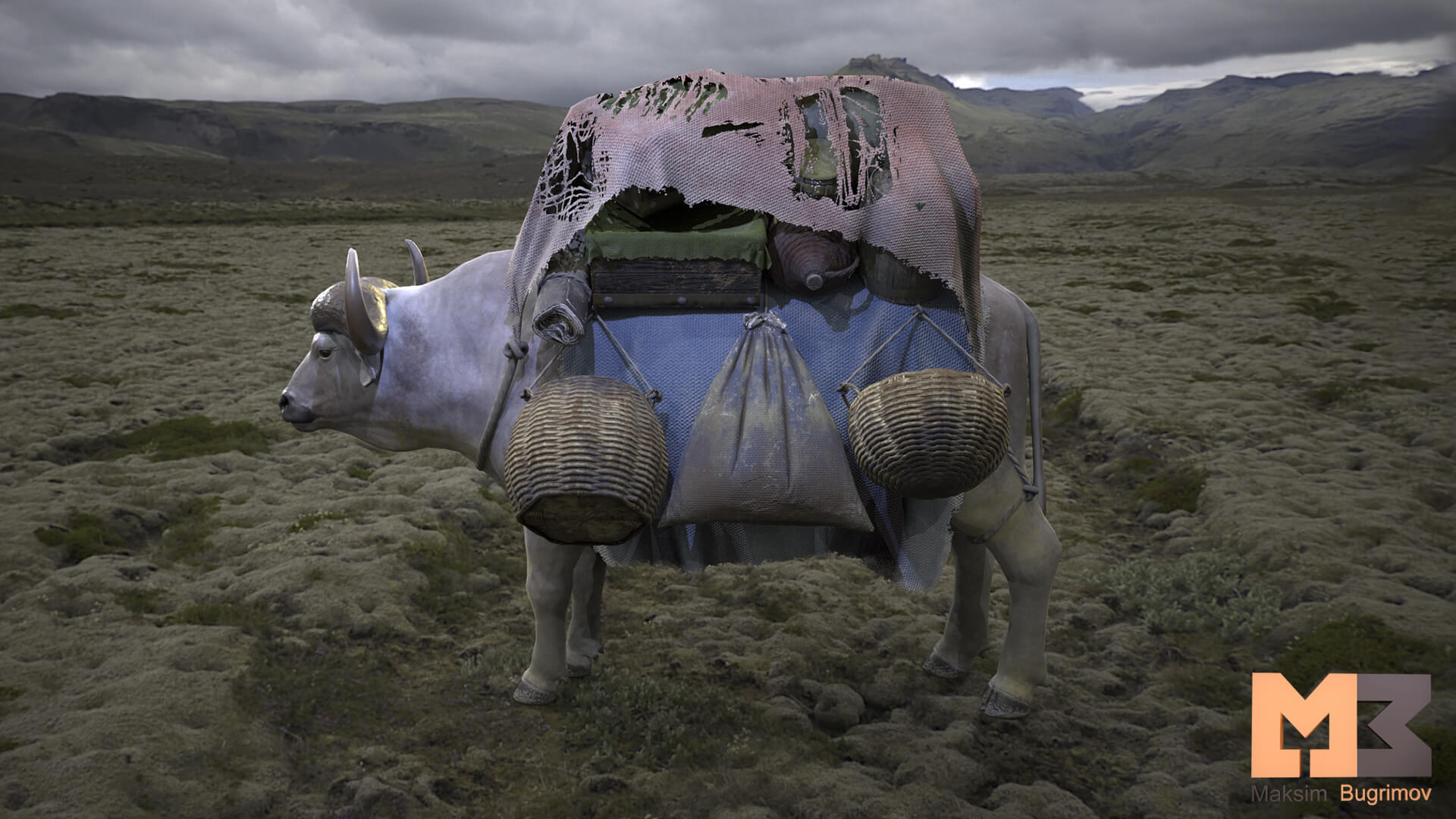 Bull Fantasy - 3D Model by Maksim_Bugrimov