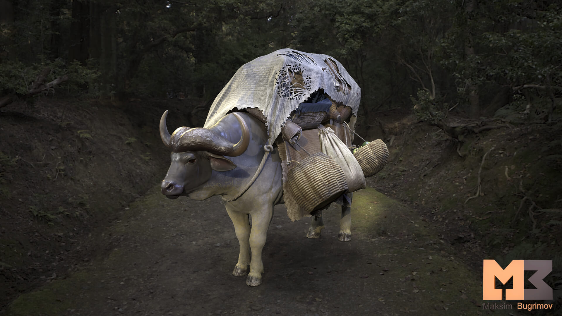 Bull Fantasy - 3D Model by Maksim_Bugrimov
