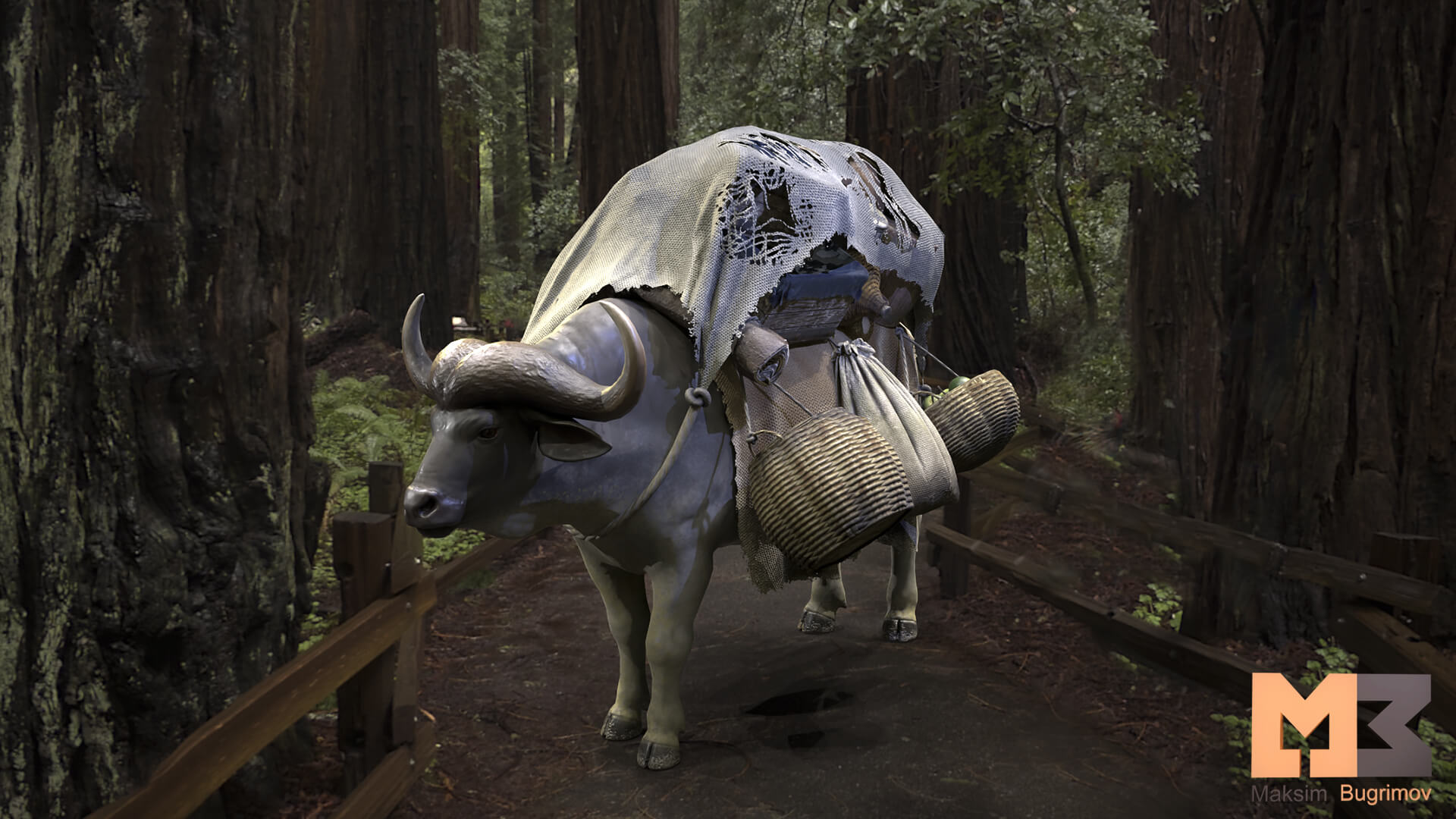Bull Fantasy - 3D Model by Maksim_Bugrimov