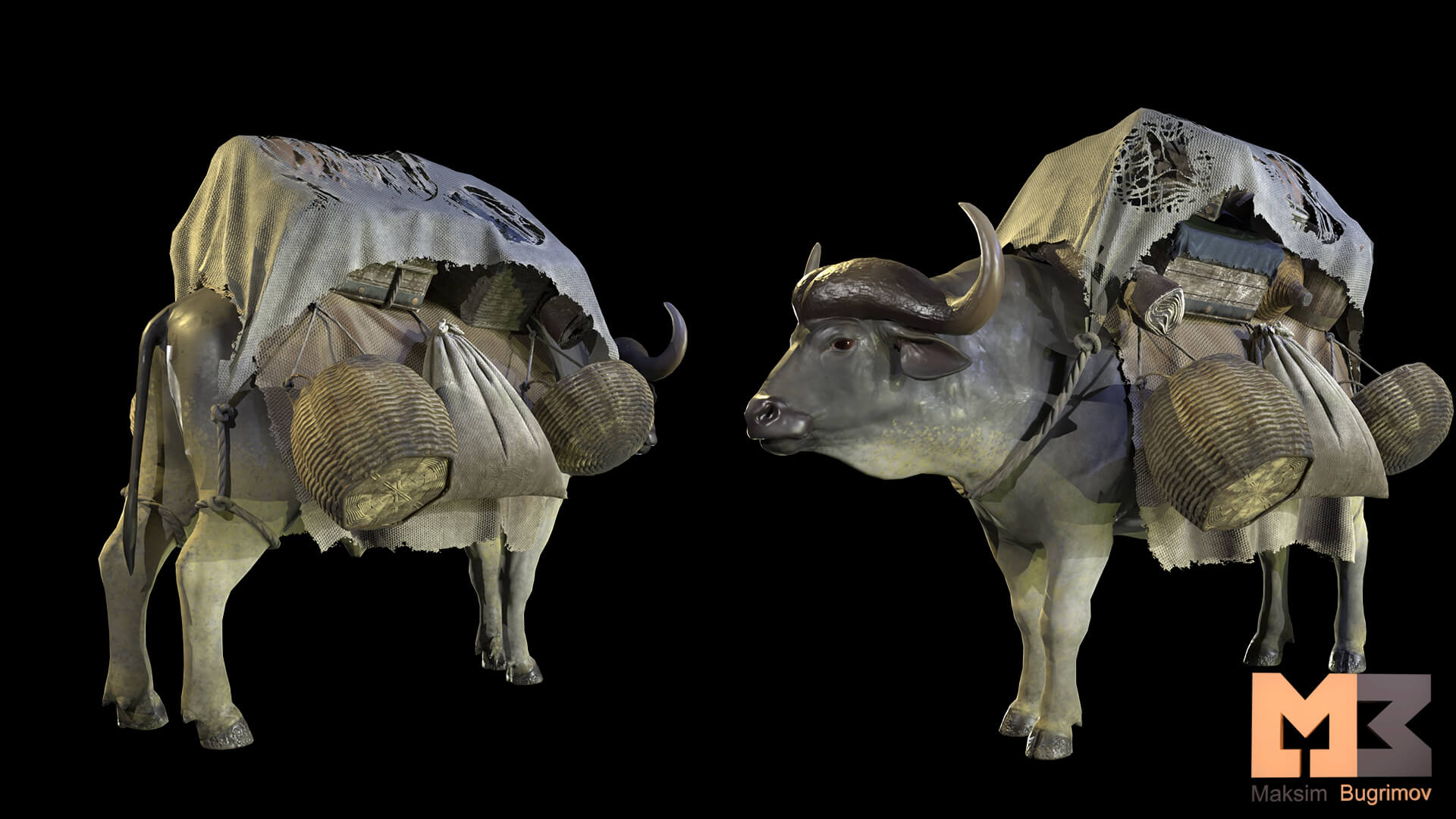 Bull Fantasy - 3D Model by Maksim_Bugrimov