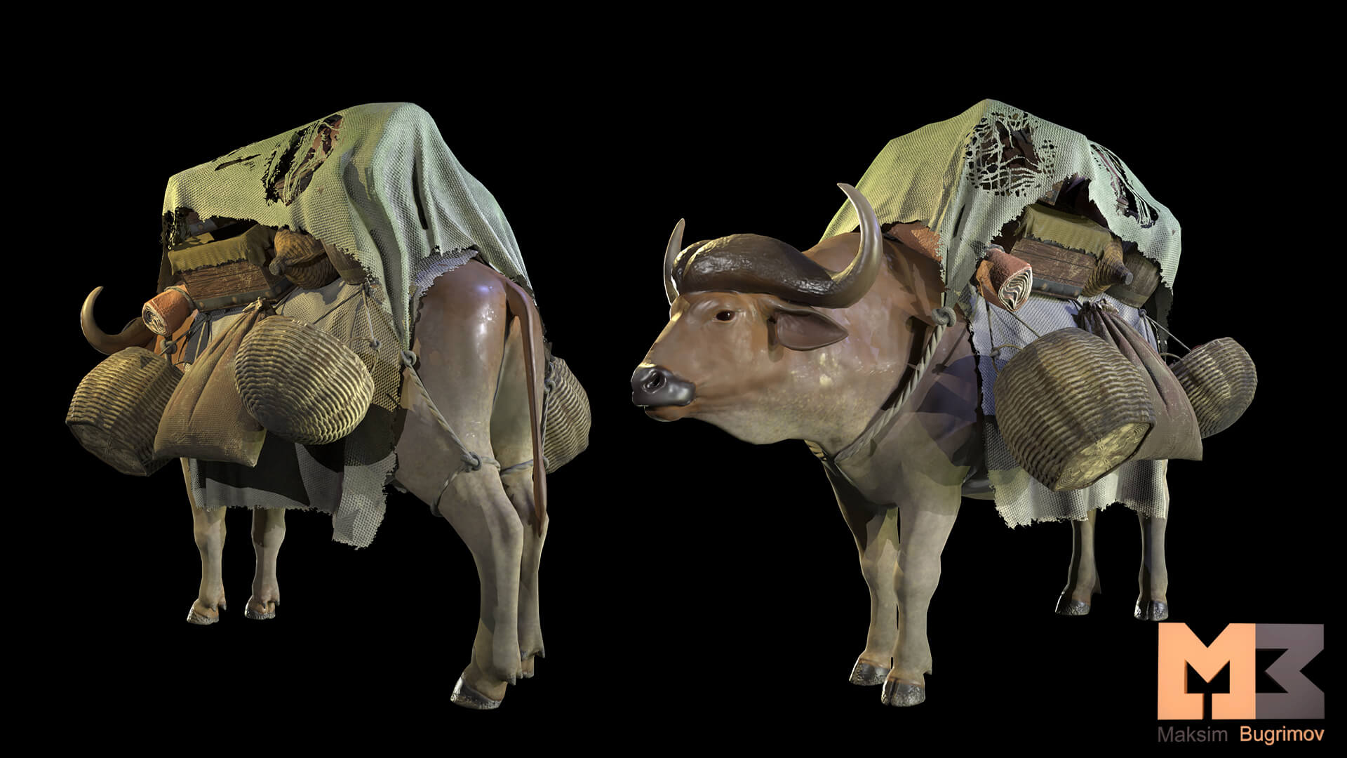 Bull Fantasy - 3D Model by Maksim_Bugrimov