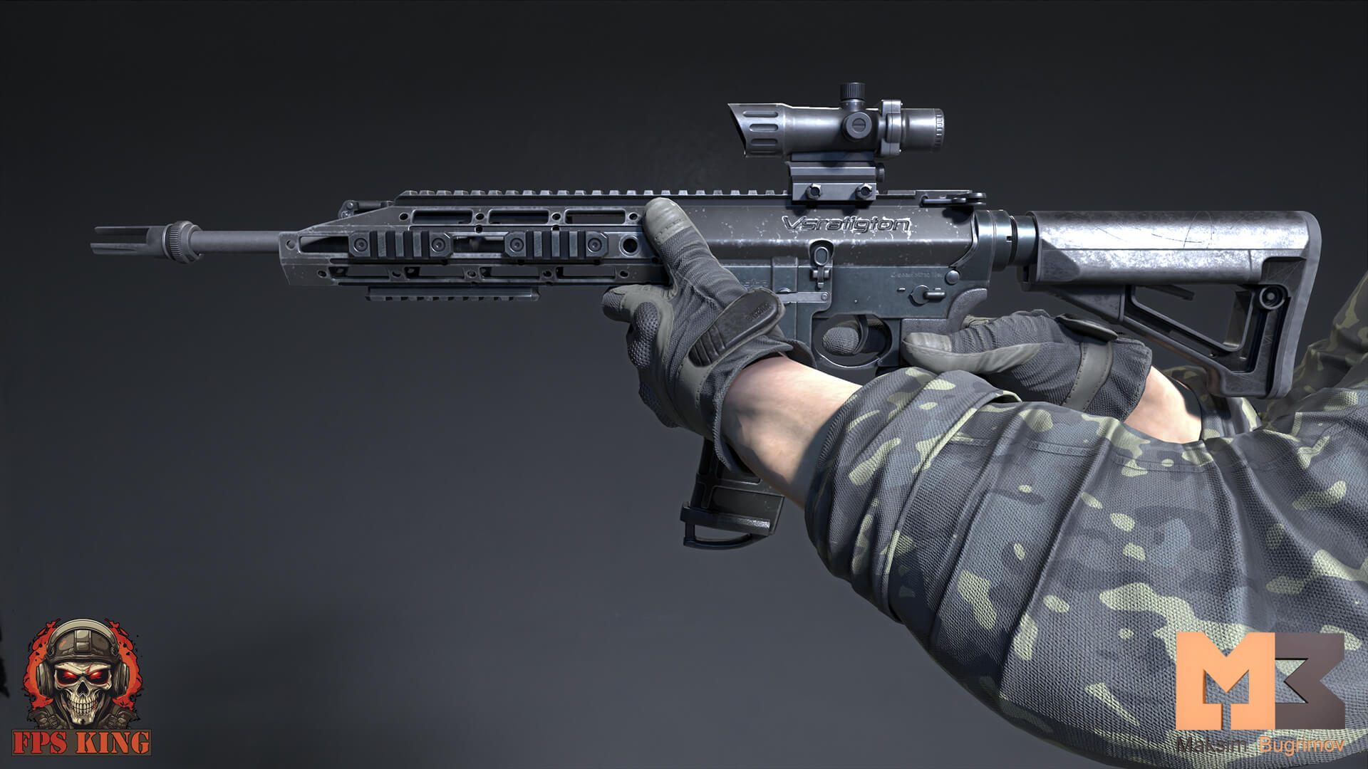 FPS Automatic Rifle 01 Animations - 3D Model by Maksim_Bugrimov