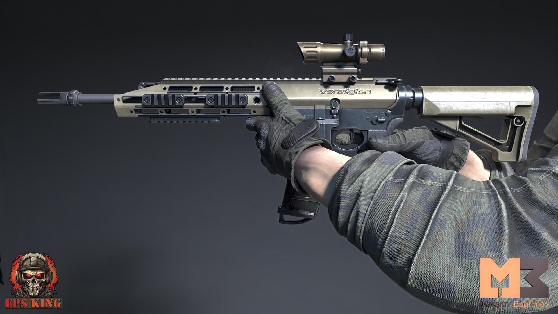 FPS Automatic Rifle 01 Animations - 3D Model by Maksim_Bugrimov