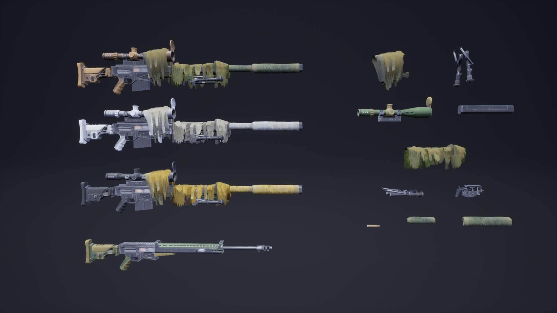 FPS Sniper Rifle 03 - 3D Model by Maksim_Bugrimov