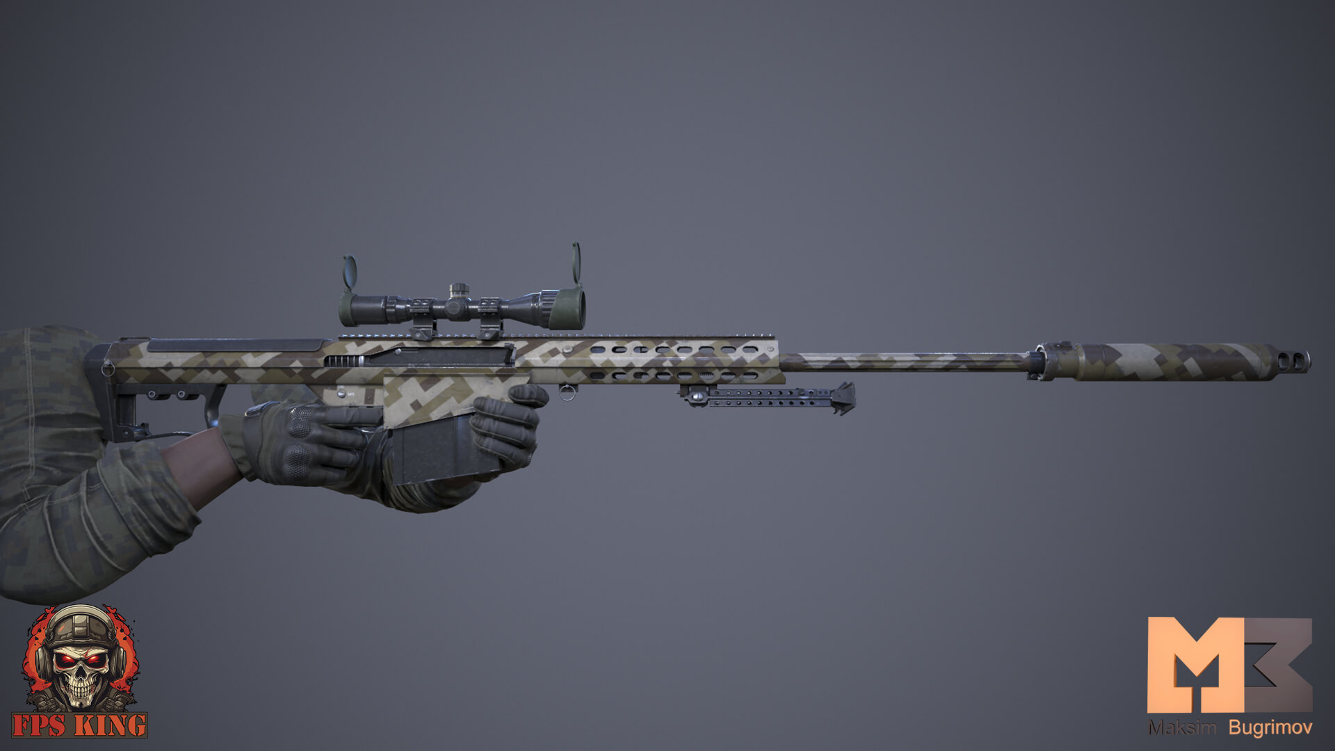 FPS Sniper Rifle - 3D Model by Maksim_Bugrimov