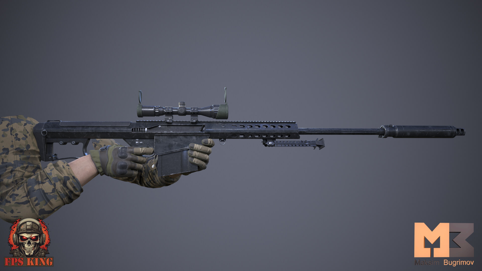 FPS Sniper Rifle - 3D Model by Maksim_Bugrimov