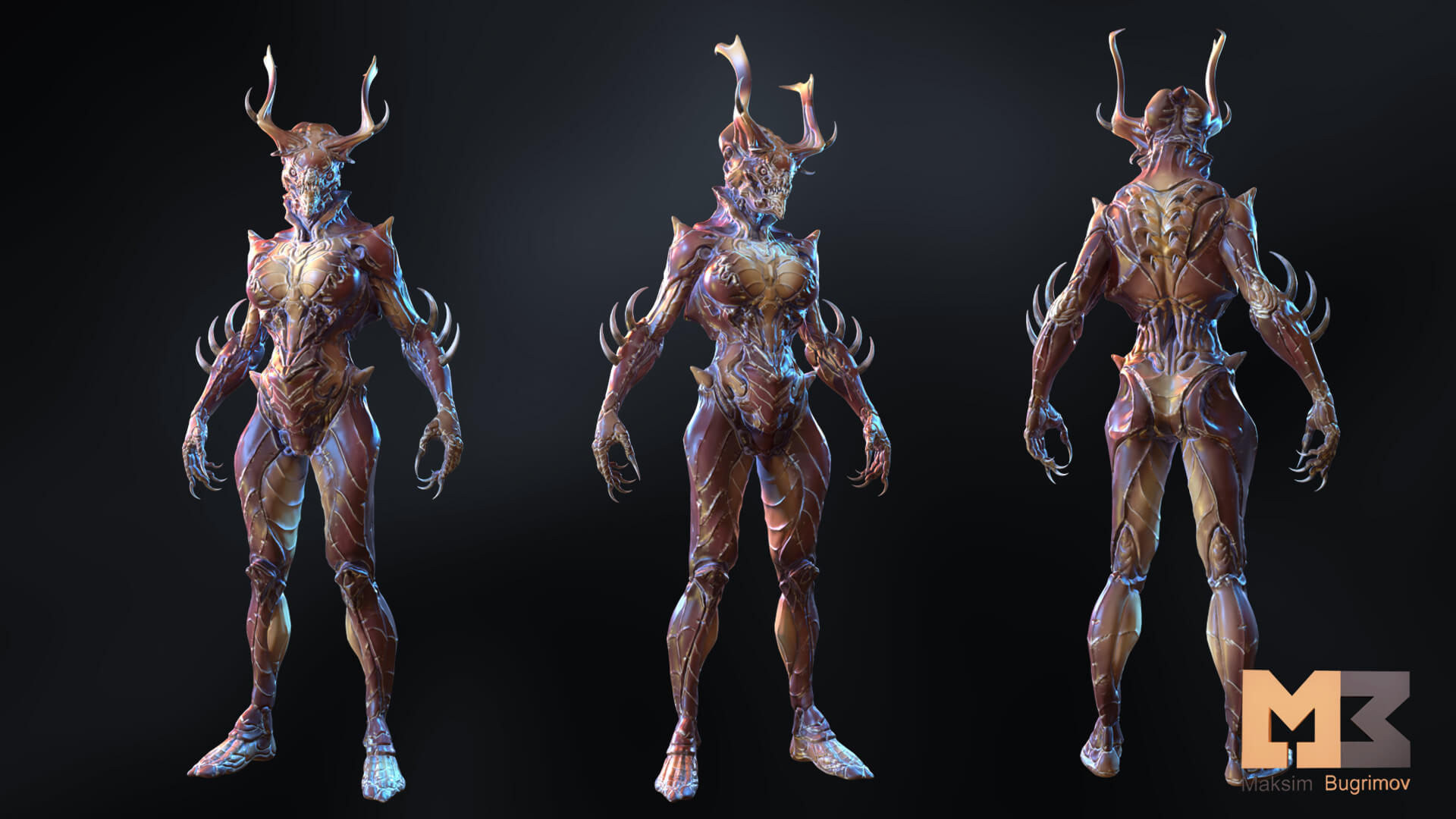 Humanoid Insects (Pack) - 3D Model by Maksim_Bugrimov