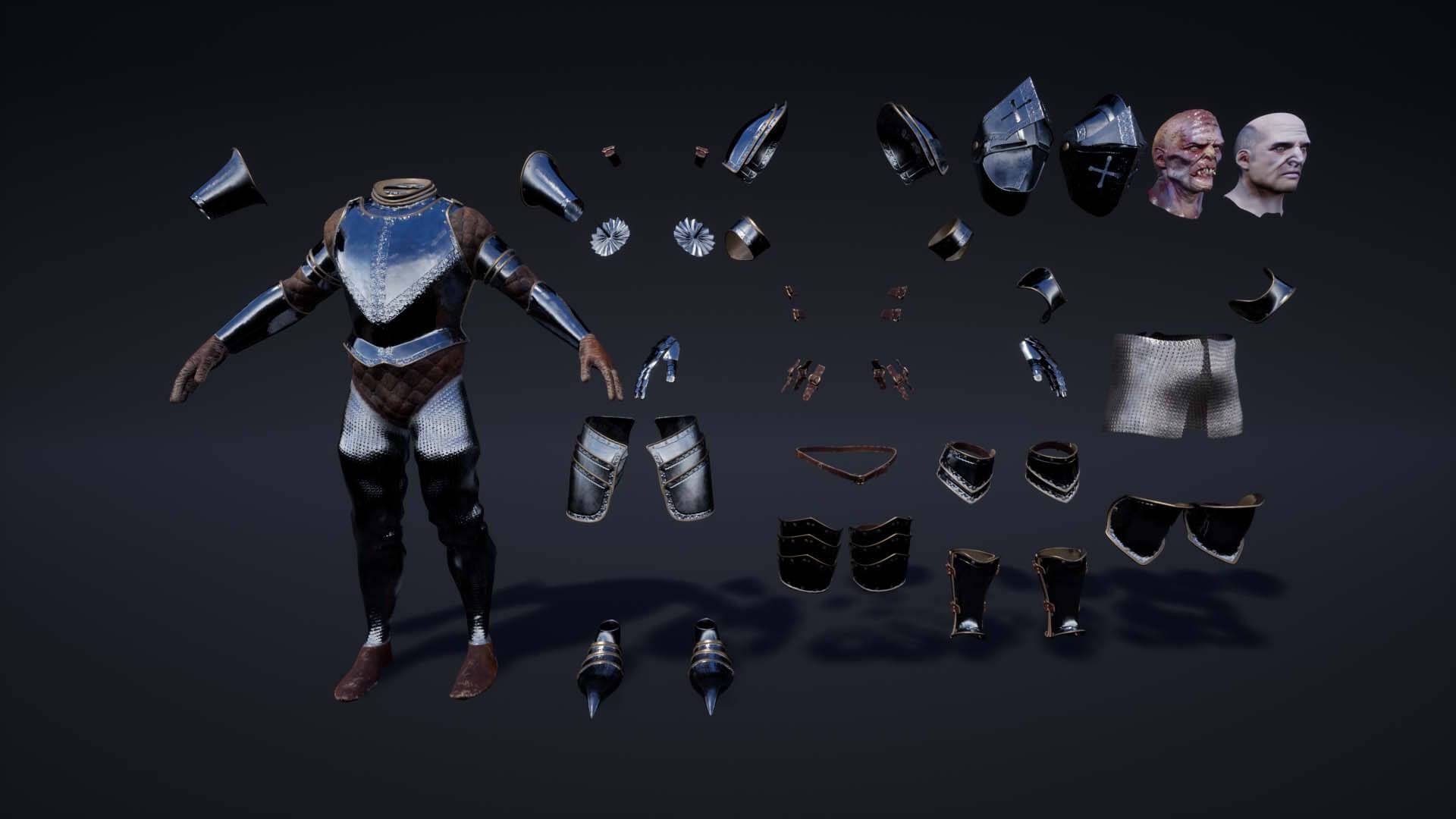 Knights (Pack) - 3D Model by Maksim_Bugrimov
