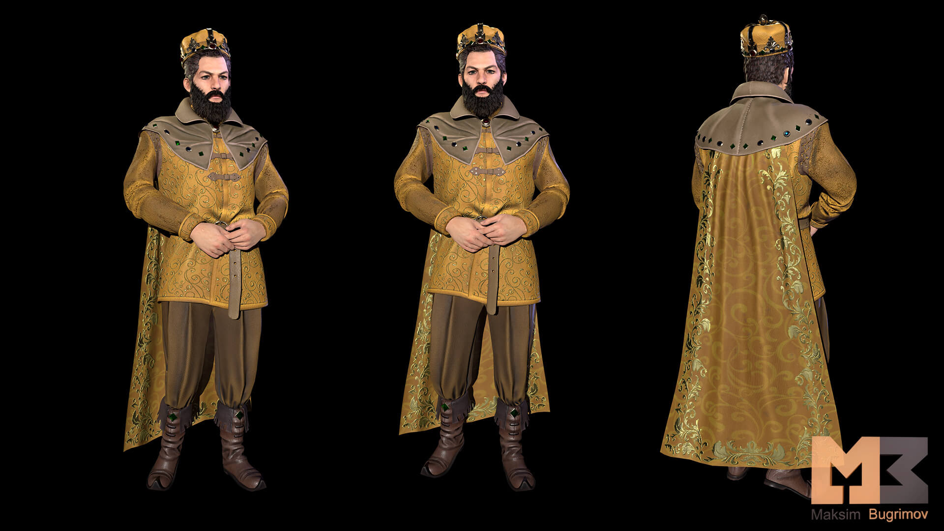 NPC Character King - 3D Model by Maksim_Bugrimov