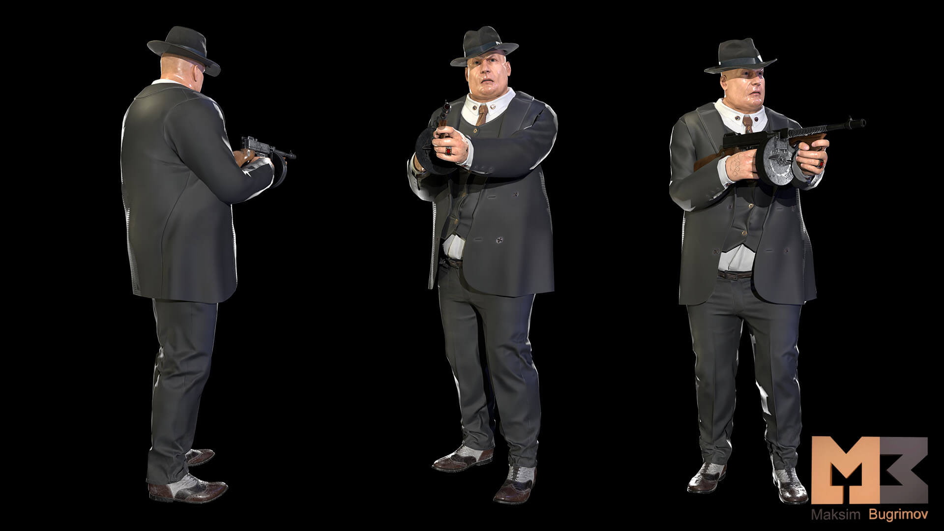 Old Gangster - 3D Model by Maksim_Bugrimov