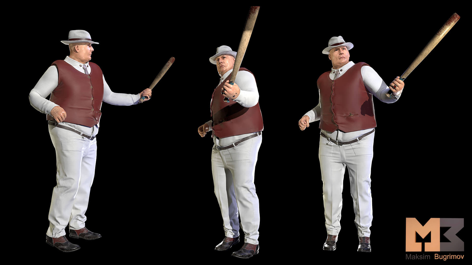 Old Gangster - 3D Model by Maksim_Bugrimov