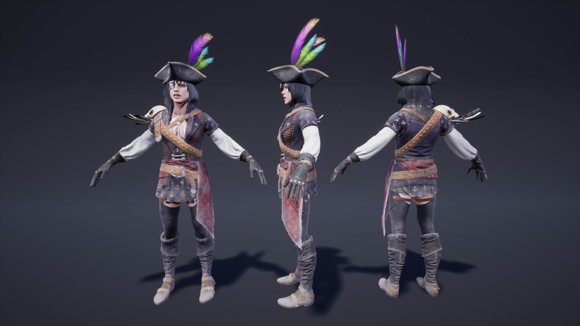 Pirate Female - 3D Model by Maksim_Bugrimov