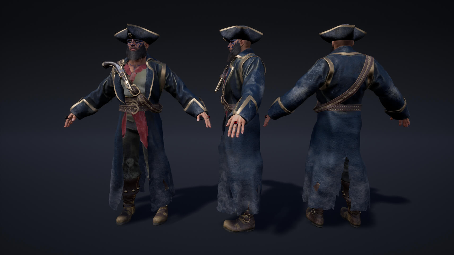 Pirate Character Captain - Free 3D Model by Maksim_Bugrimov
