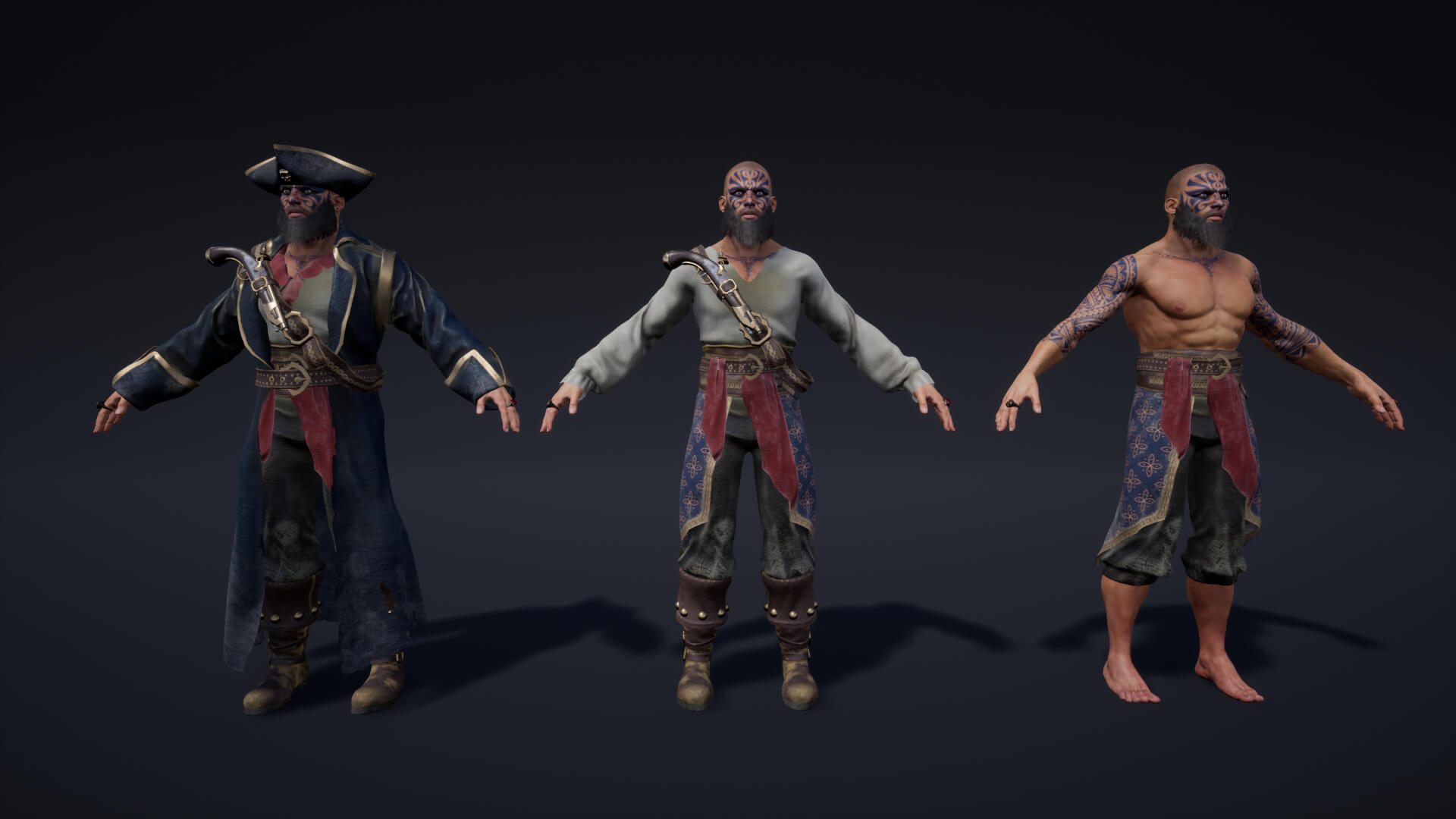 Pirate Character Captain - Free 3D Model by Maksim_Bugrimov