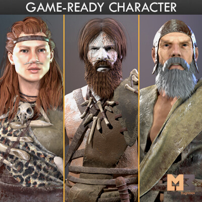 Primitive Characters Pack - 3D Model by Maksim_Bugrimov