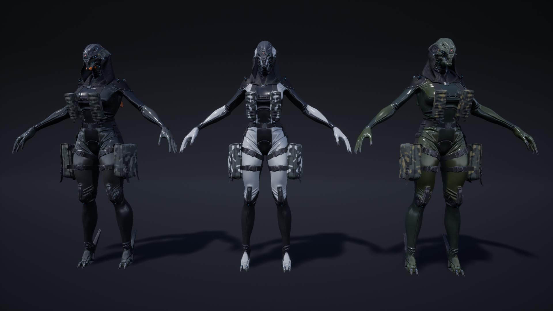 Sci-Fi Characters Pack 3D Model by Maksim_Bugrimov