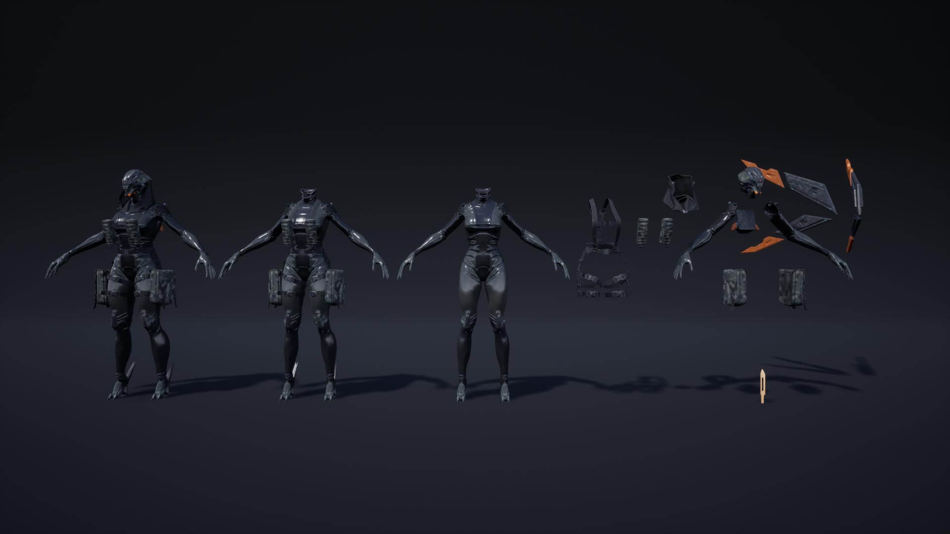 Sci-Fi Characters Pack 3D Model by Maksim_Bugrimov