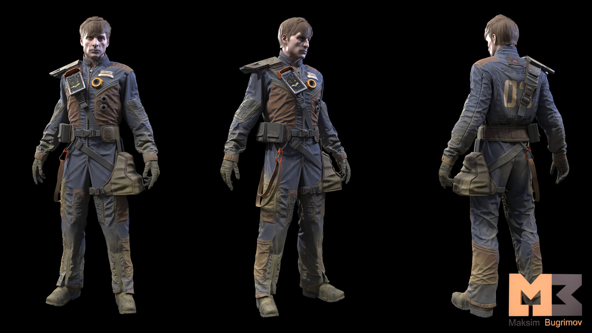 Sci-Fi Worker 3D Model by Maksim_Bugrimov