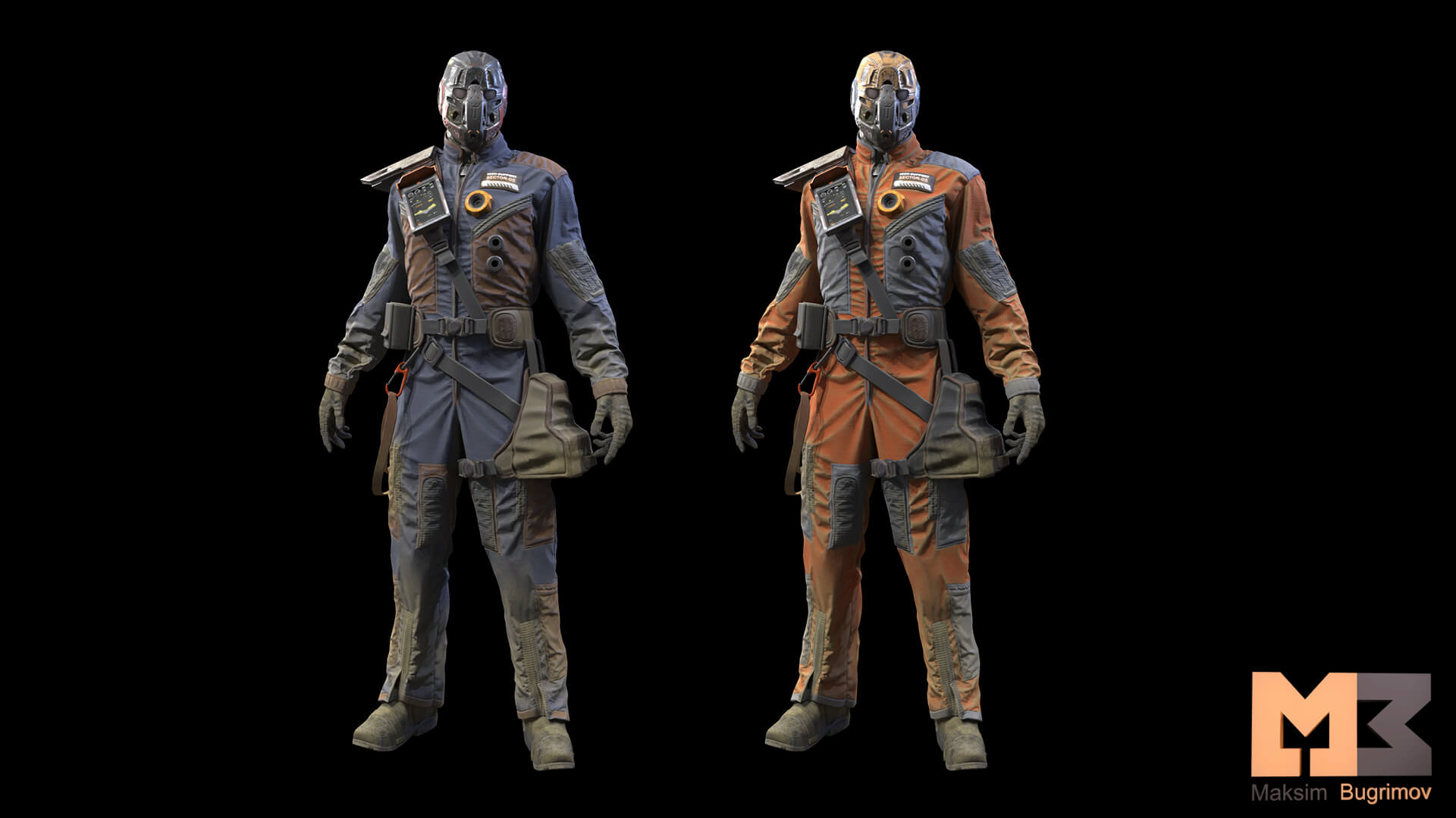 Sci-Fi Worker 3D Model by Maksim_Bugrimov