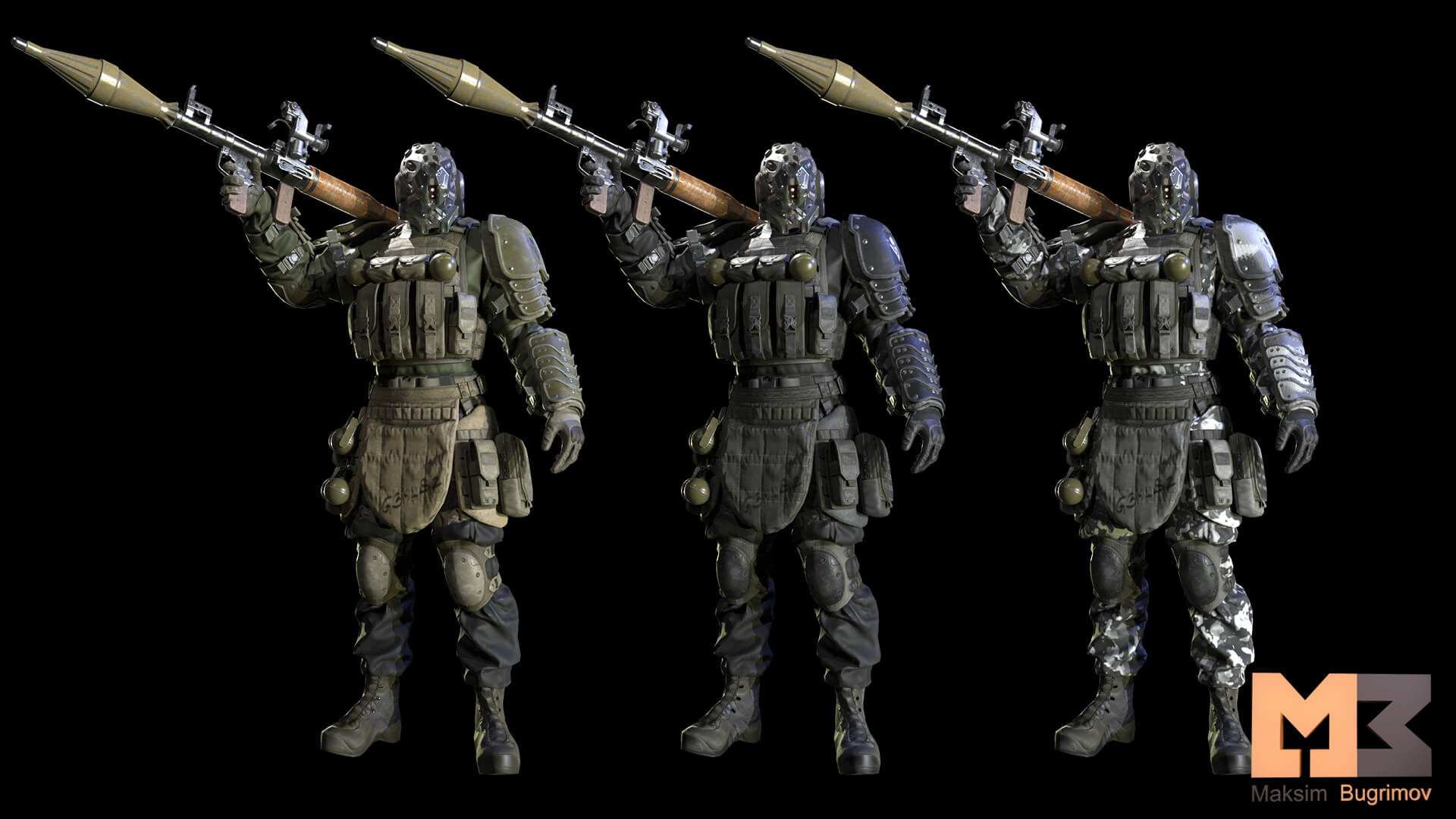 Soldier Future 03 - 3D Model by Maksim_Bugrimov