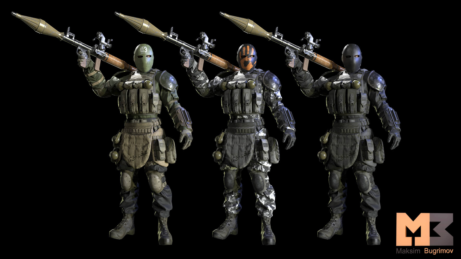 Soldier Future 03 - 3D Model by Maksim_Bugrimov