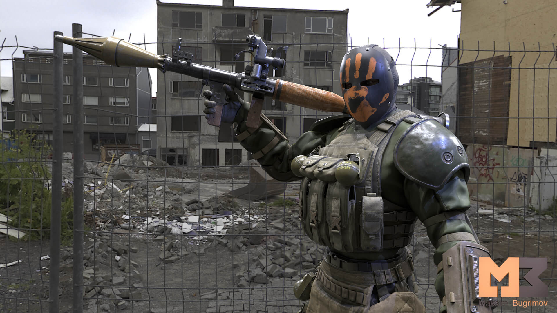 Soldier Future 03 - 3D Model by Maksim_Bugrimov