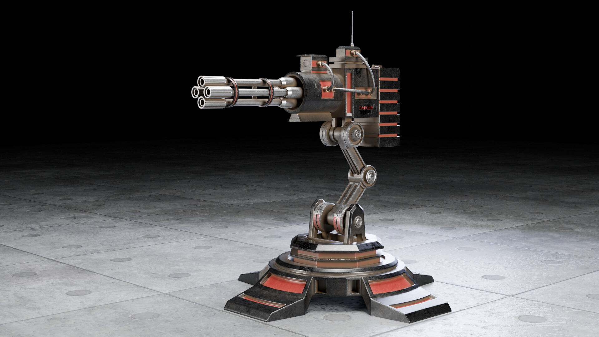 Automatic Turret Installation - Low Poly 3D Model by Malchevsky