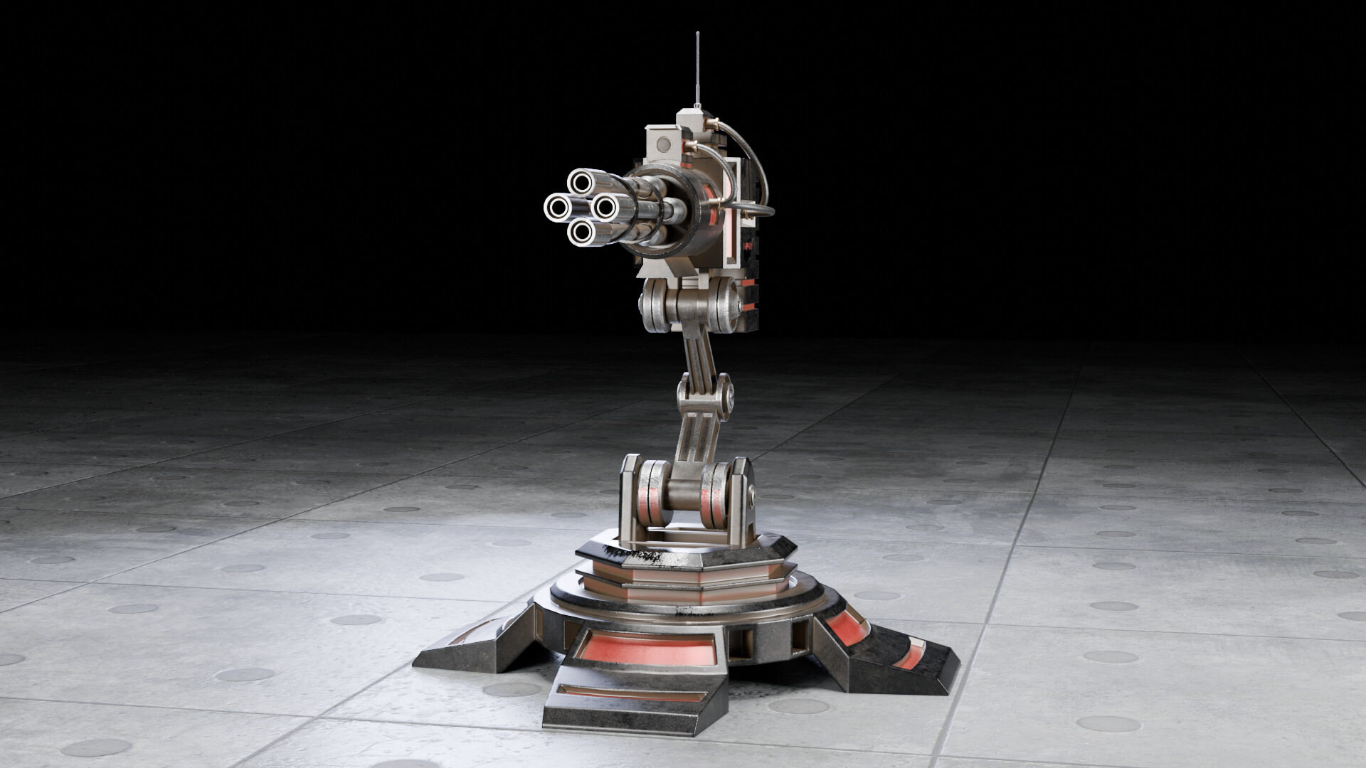 Automatic Turret Installation - Low Poly 3D Model by Malchevsky