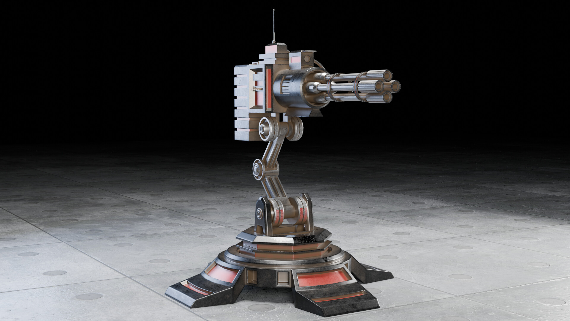 Automatic Turret Installation - Low Poly 3D Model by Malchevsky