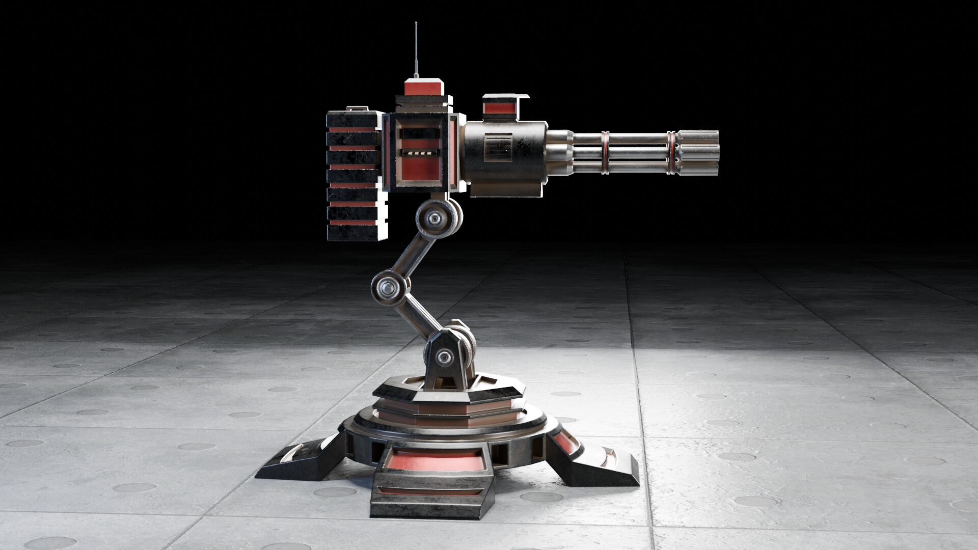 Automatic Turret Installation - Low Poly 3D Model by Malchevsky