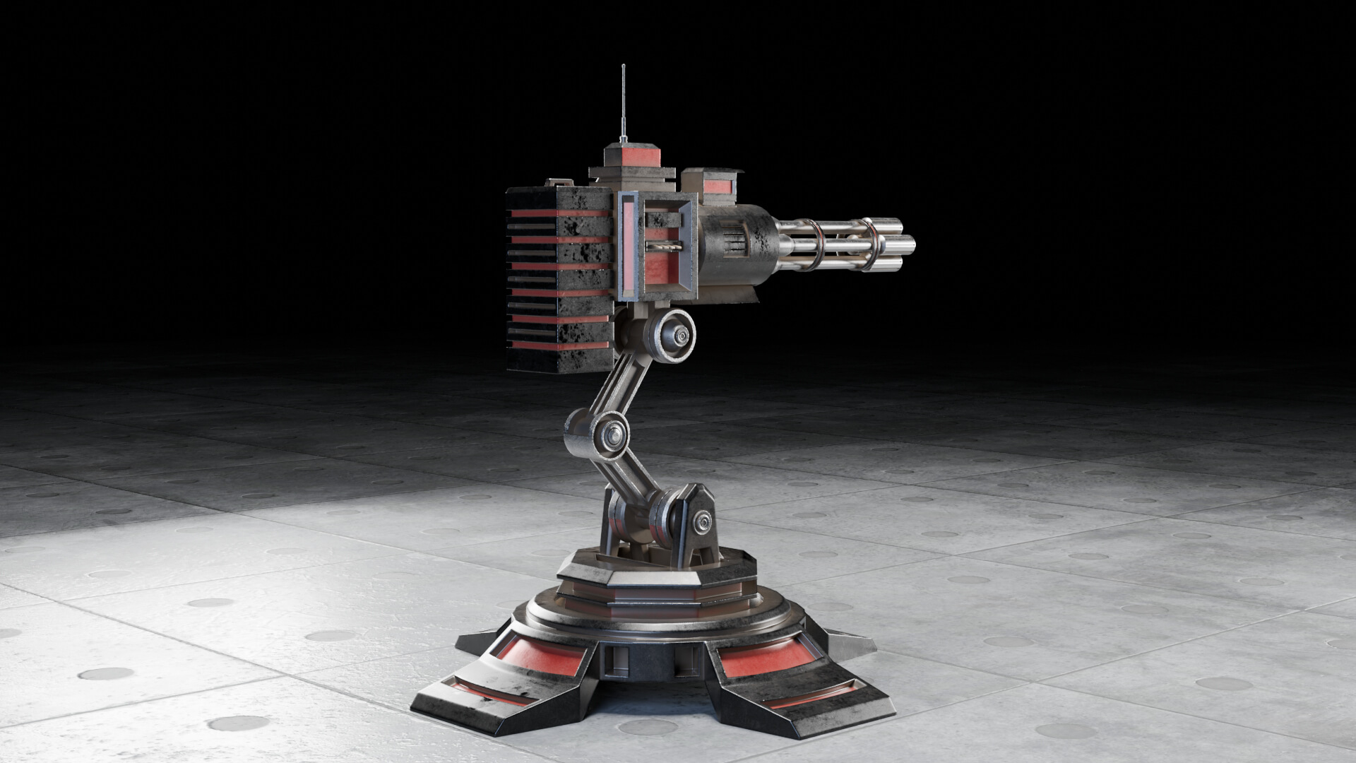 Automatic Turret Installation - Low Poly 3D Model by Malchevsky