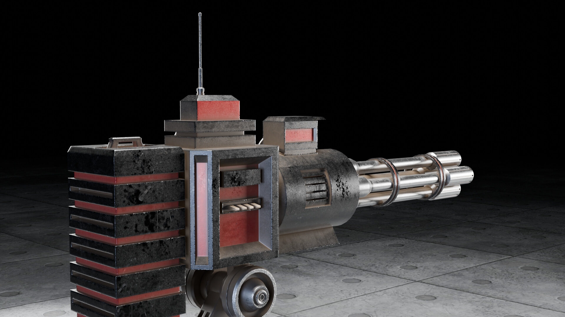 Automatic Turret Installation Low Poly 3D Model by Malchevsky