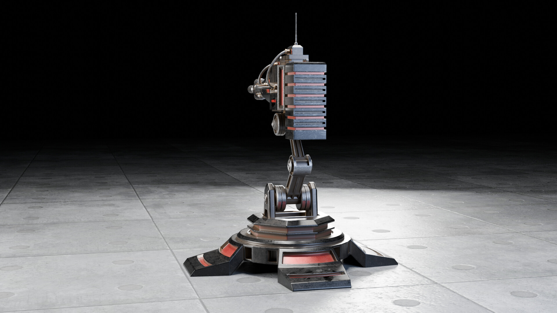 Automatic Turret Installation - Low Poly 3D Model by Malchevsky