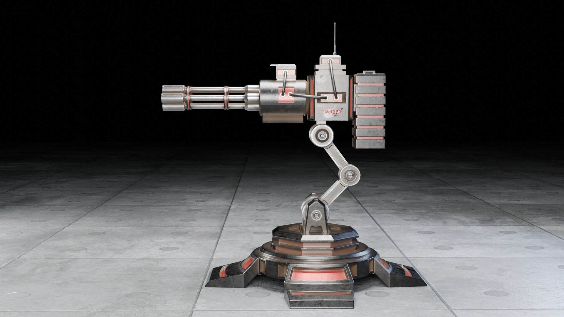 Automatic Turret Installation - Low Poly 3D Model by Malchevsky