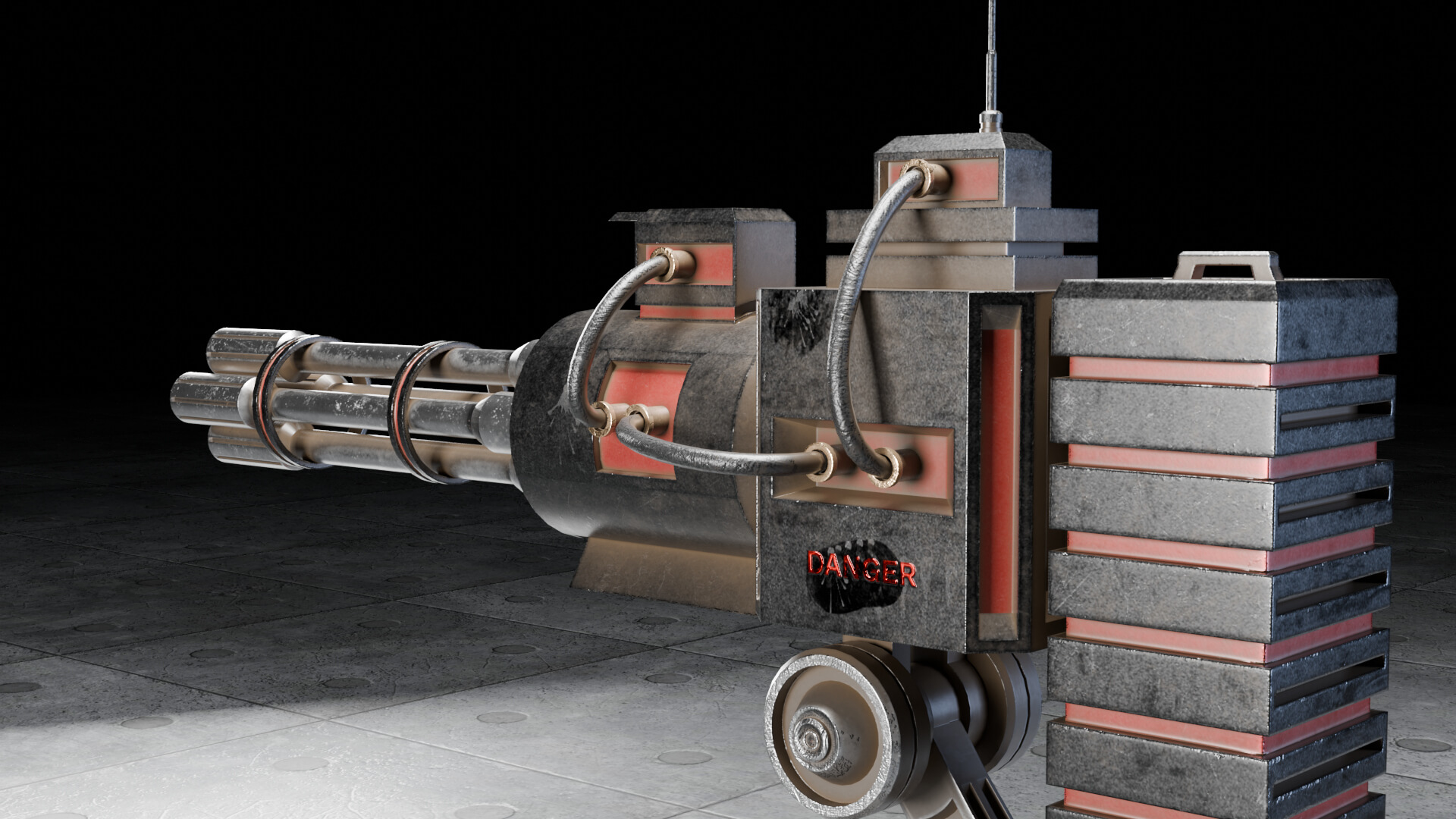 Automatic Turret Installation Low Poly 3D Model by Malchevsky