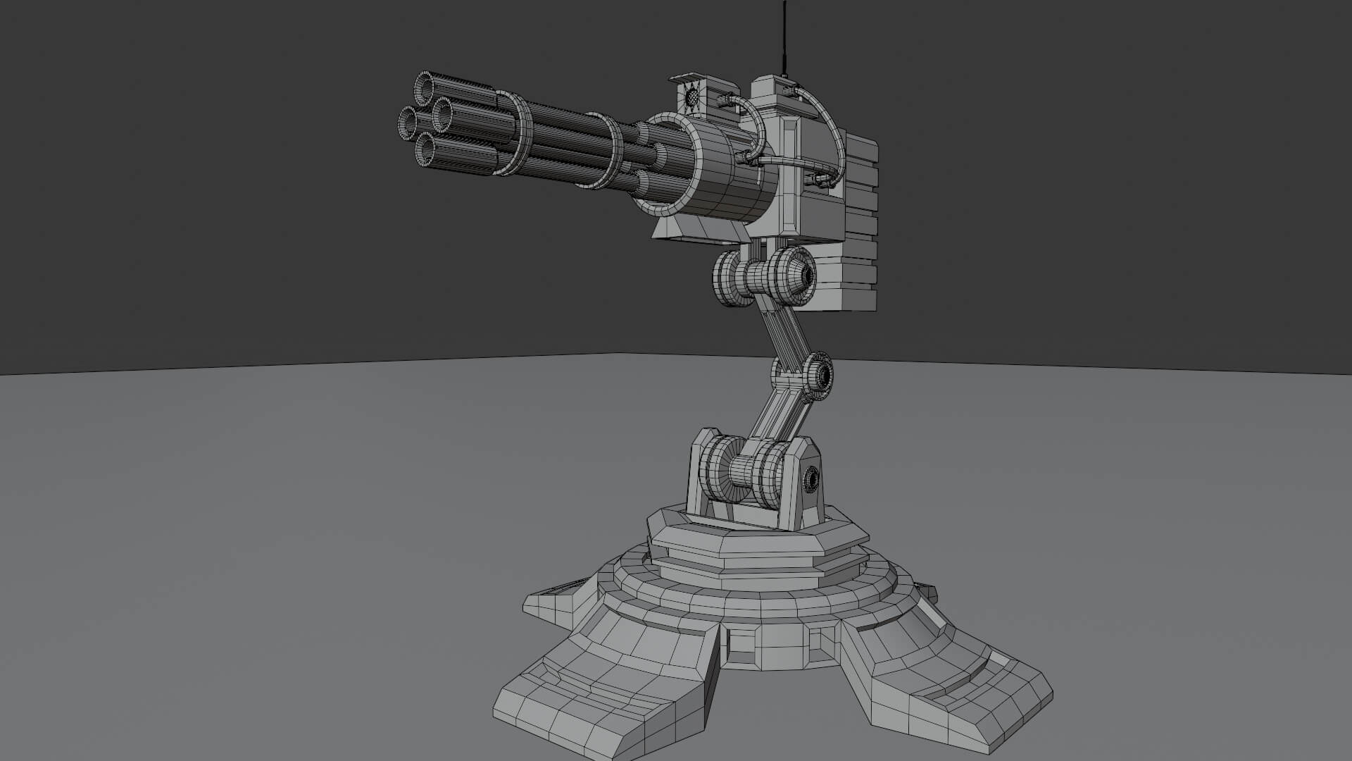 Automatic Turret Installation Low Poly 3D Model by Malchevsky