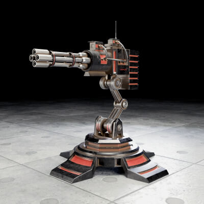 Automatic Turret Installation - Low Poly 3D Model by Malchevsky