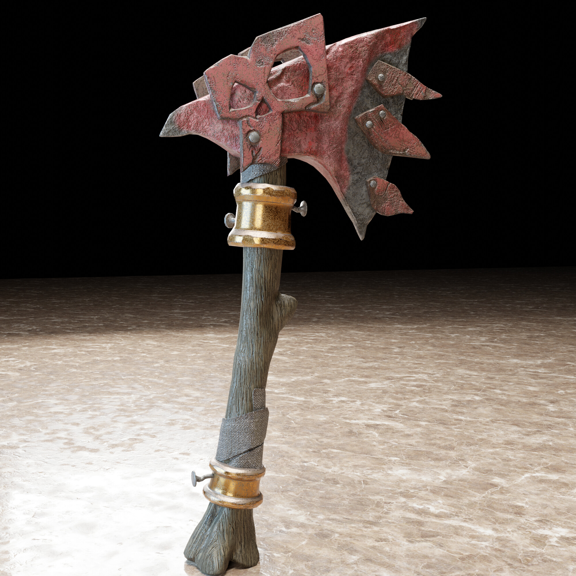 Battle Ax Low Poly 3D Model by Malchevsky