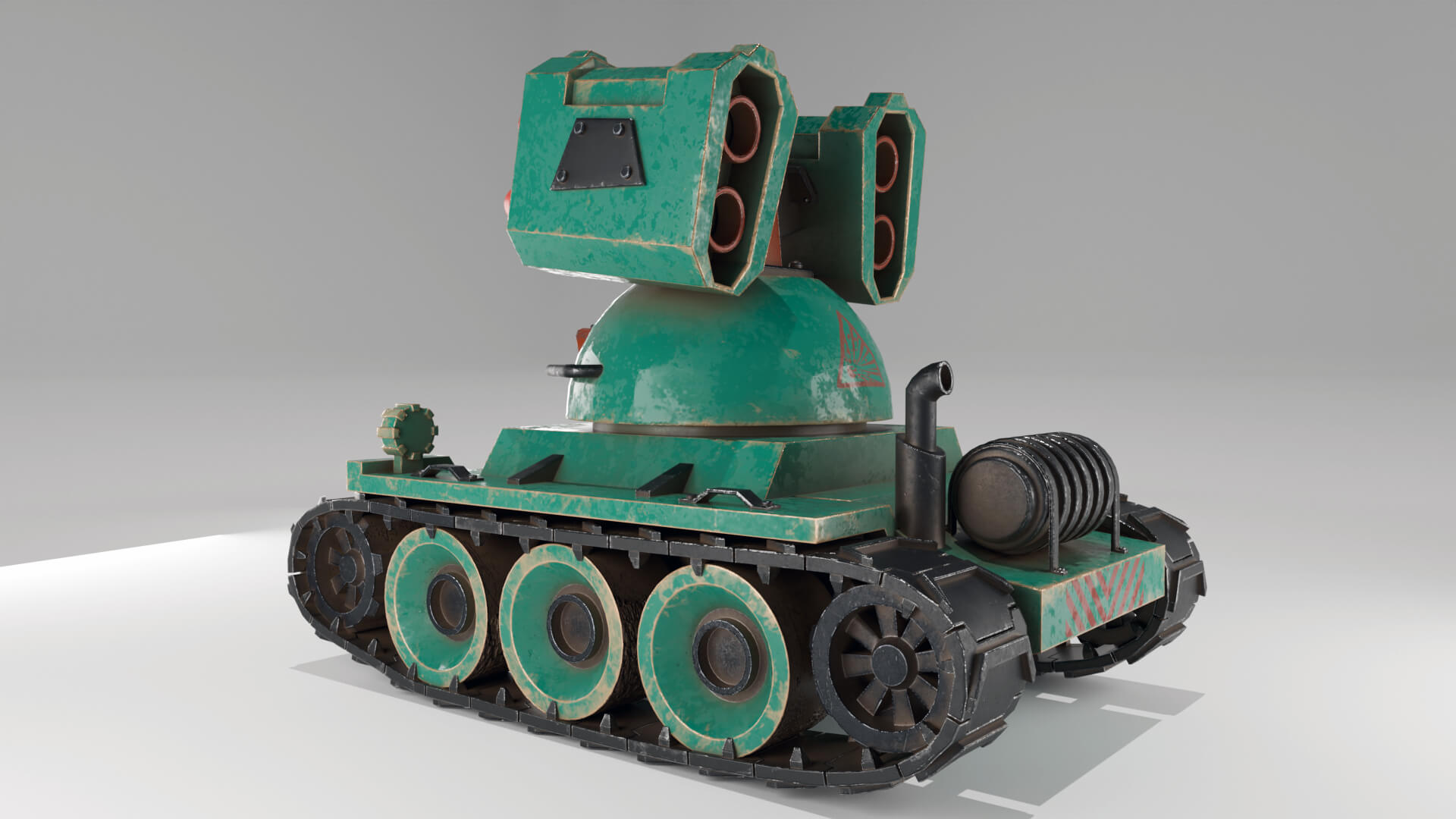 Low Poly 3D Model of an Anti-Aircraft Gun Low Poly 3D Model by Malchevsky