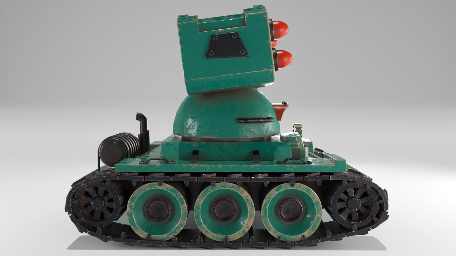 Low Poly 3D Model of an Anti-Aircraft Gun Low Poly 3D Model by Malchevsky