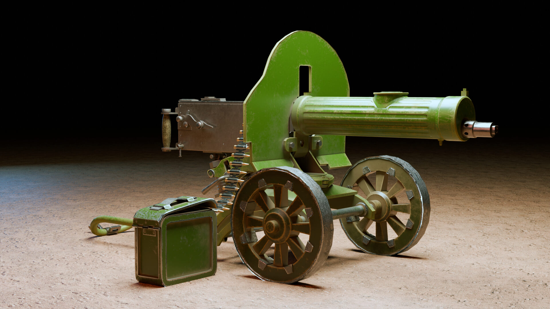 Machine Gun - Low Poly 3D Model by Malchevsky