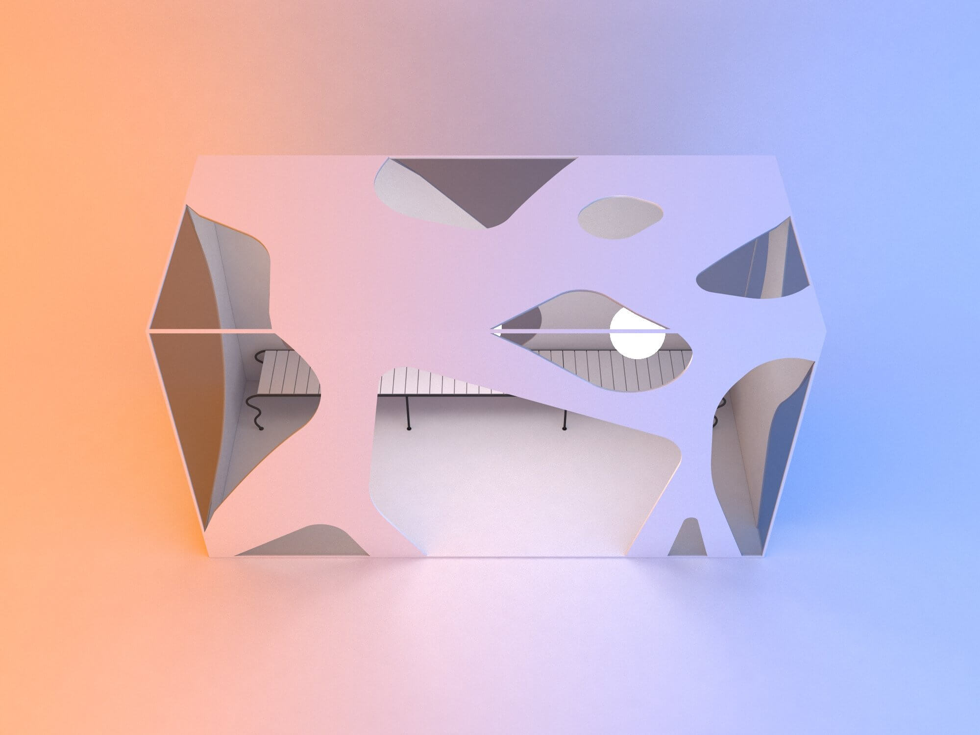 Abstract Original Sci-fi Bus Stop 3D Model by malibusan
