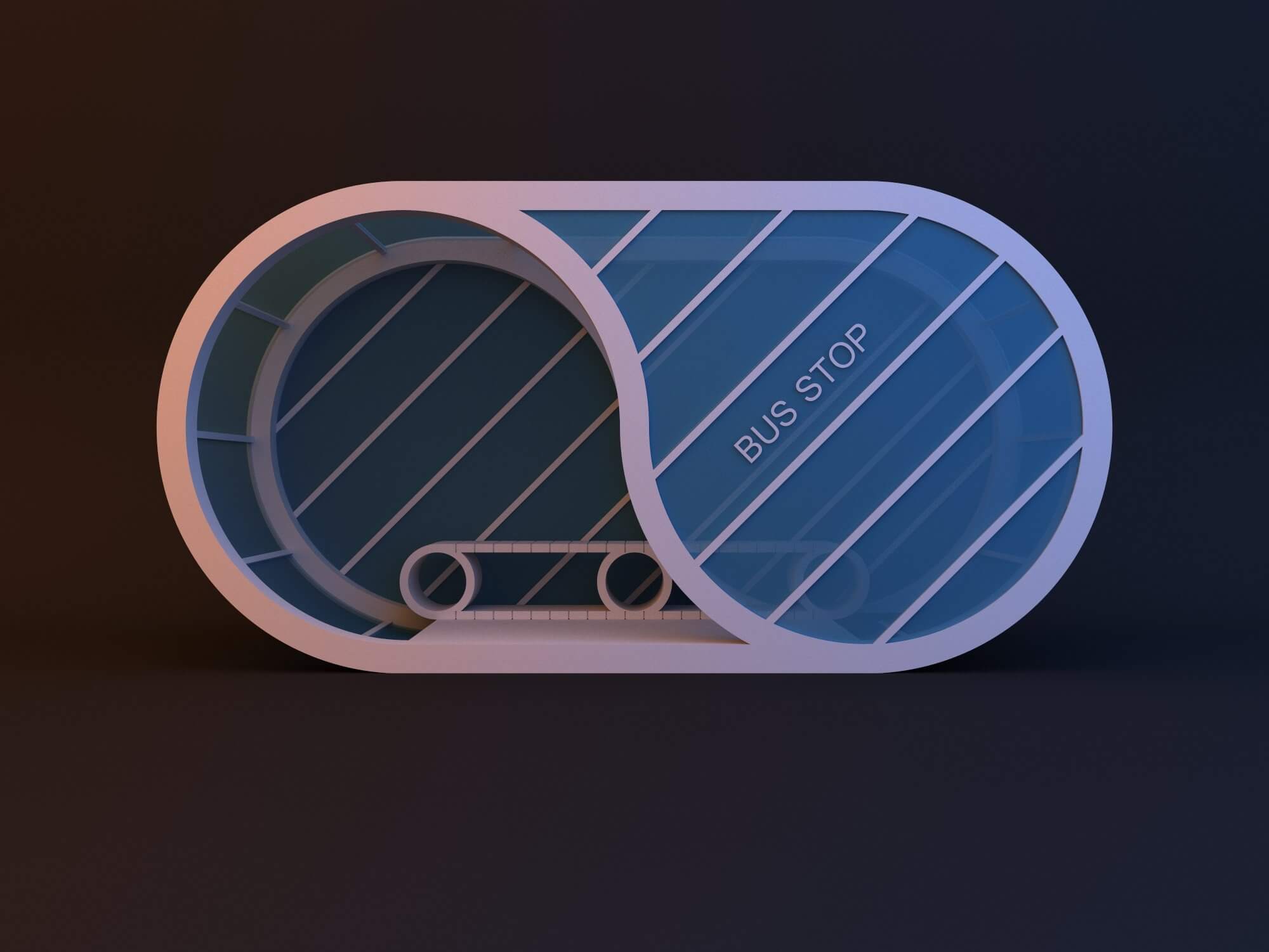 Capsule Sci-fi Futuristic Bus Stop 3D Model by malibusan