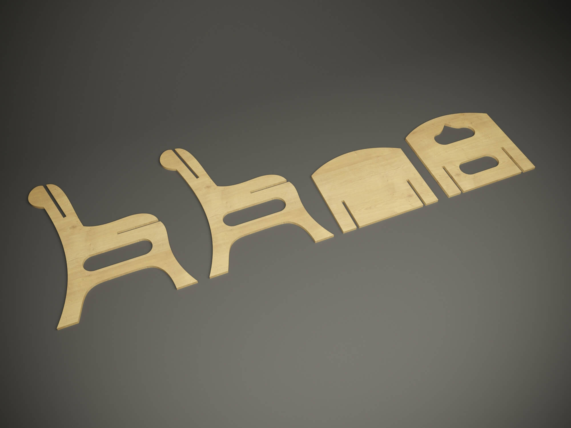Childrens Plywood Chair for CNC Machine - 3D Model by malibusan