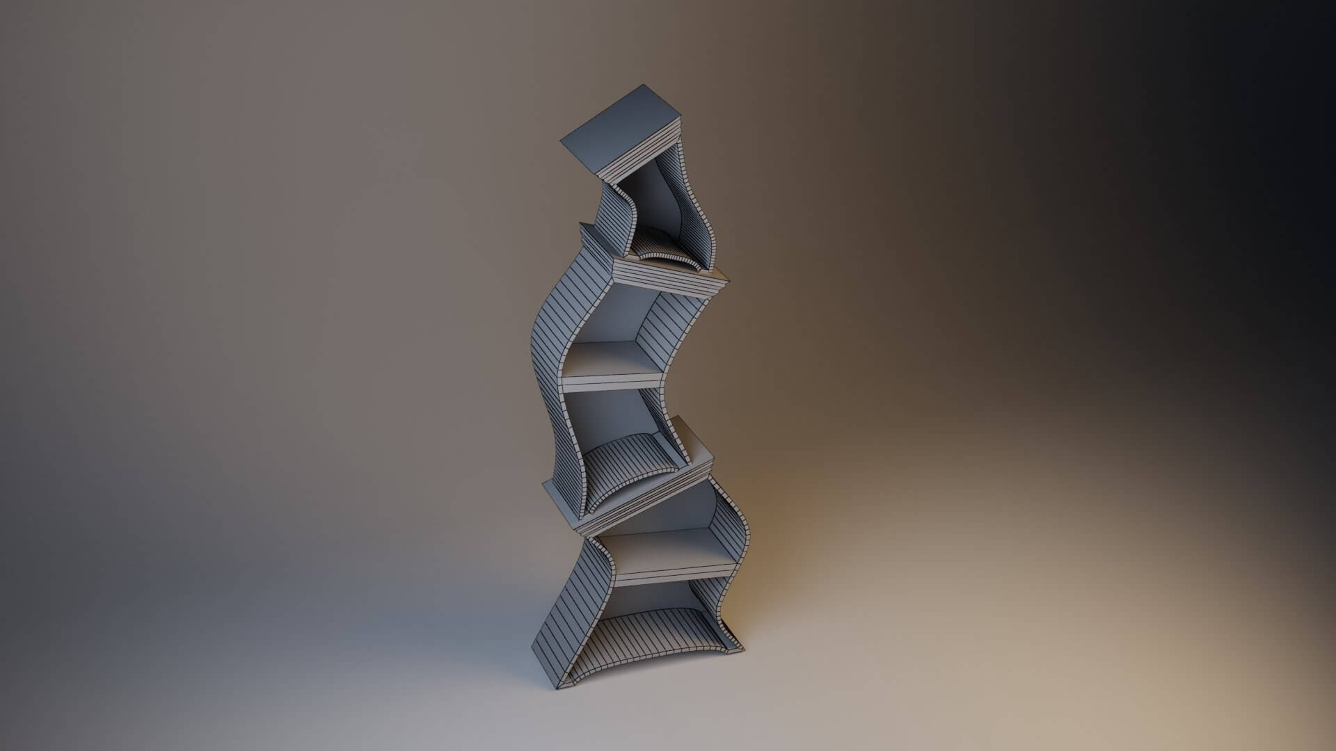 Curved Cupboard - 3D Model by malibusan