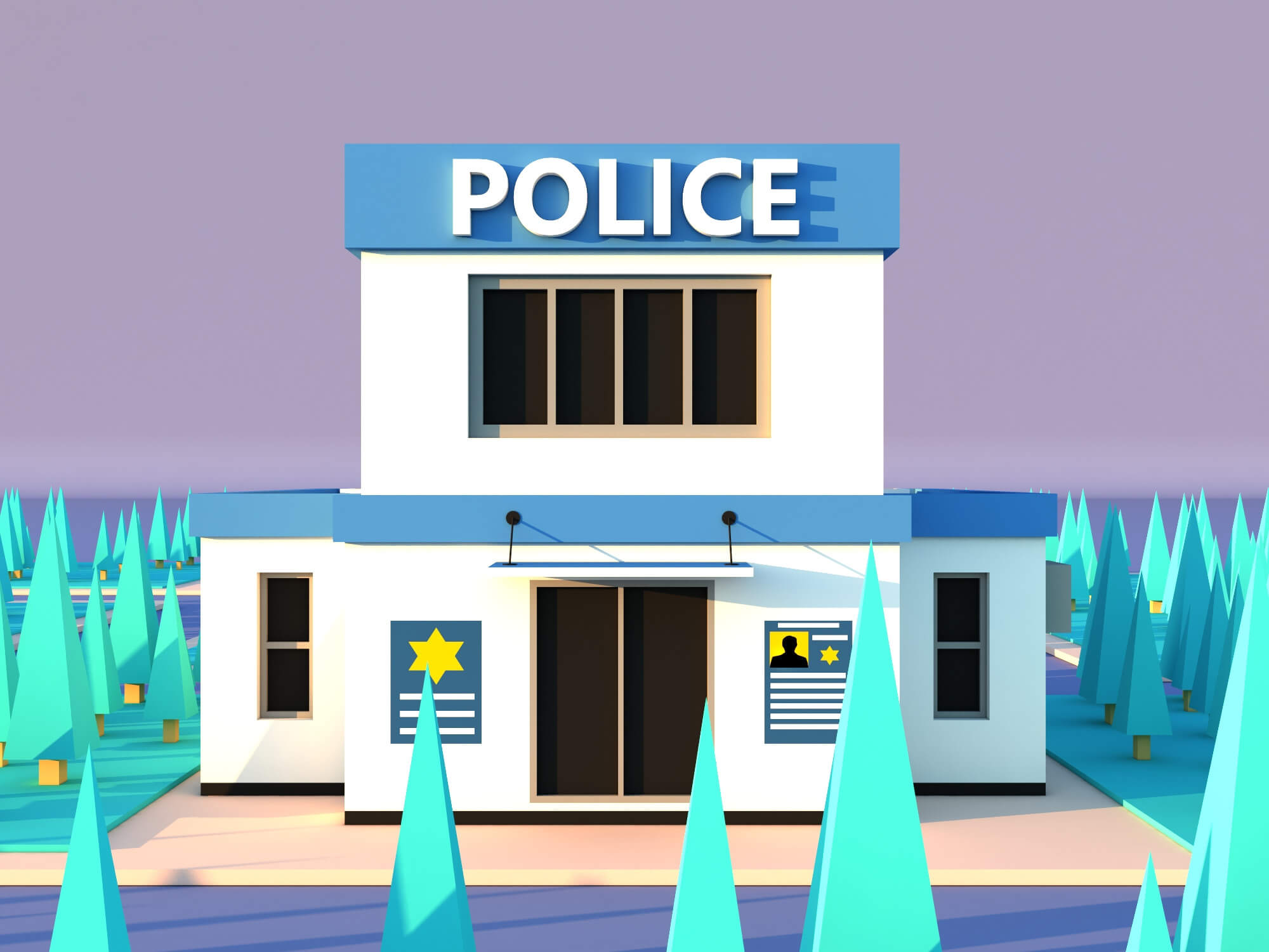 Cartoon Police Station