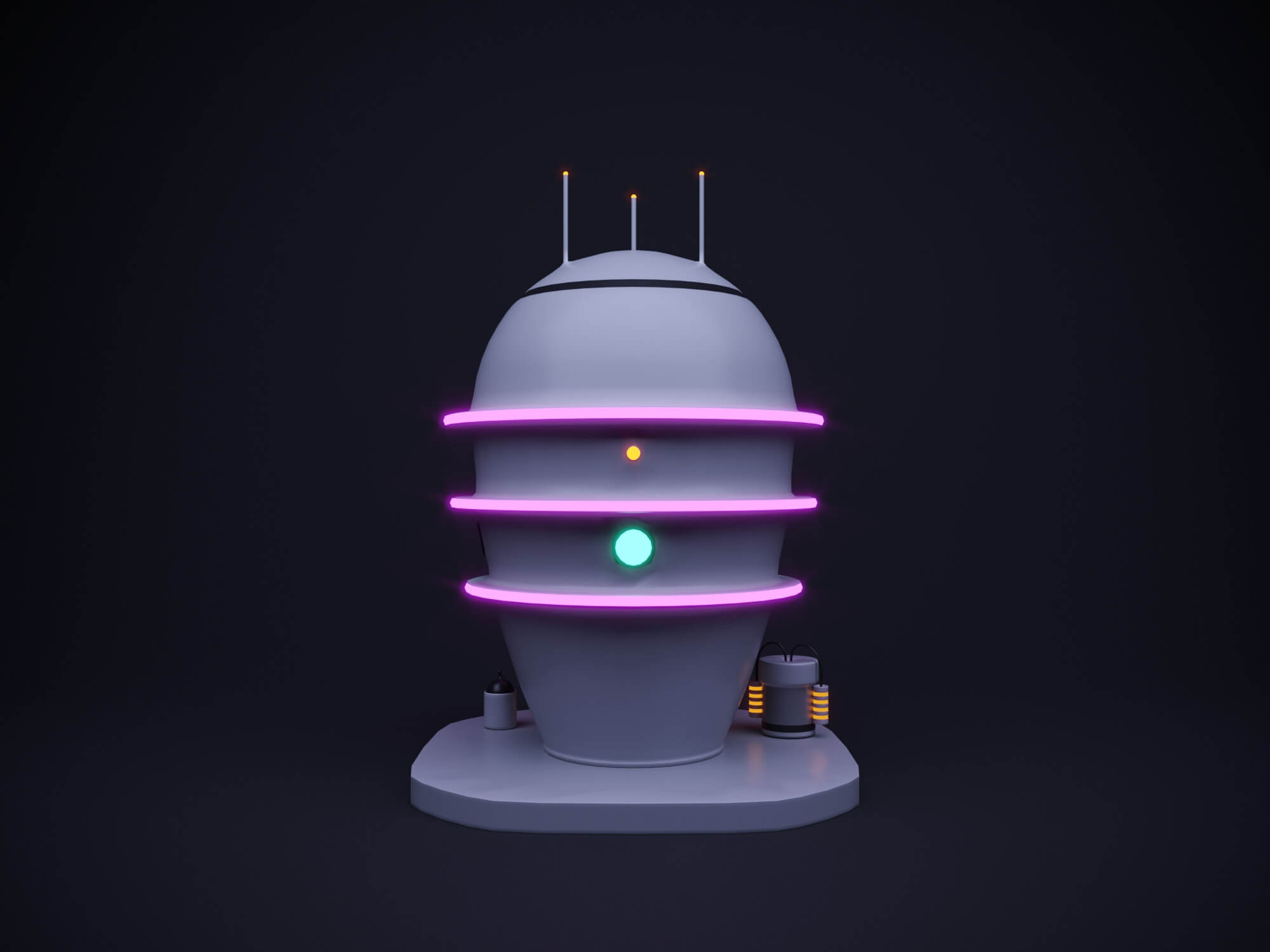 Cute Cartoon Sci-Fi Futuristic Private House 3D Model by malibusan